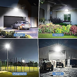 2 Pack LED Flood Lights Outdoor 100W with Plug 10,000LM Super Bright LED Work Light IP66 Waterproof Outdoor Security Plug in Outside Light 5000K Daylight White Floodlight for Yard Garden Garage House