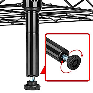 SINGAYE 6-Shelf Storage Shelf Wire Shelving Unit Metal Shelves Unit Storage Adjustable, Standing Shelf Units with PP Liner 21.25" W X 11.41D X 69 "H (Black)