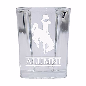 University of Wyoming College Alumni 2 Ounce Square Shot Glass laser etched Officially Licensed Collegiate Product