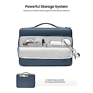 tomtoc 360 Protective Laptop Carrying Case for 14-inch MacBook Pro M3 A2992 A2918 M2/M1 Pro/Max A2779 A2442 2023-2021, 12.9-inch iPad Pro 3rd-6th Gen, Water-Resistant MacBook Accessory Bag Sleeve