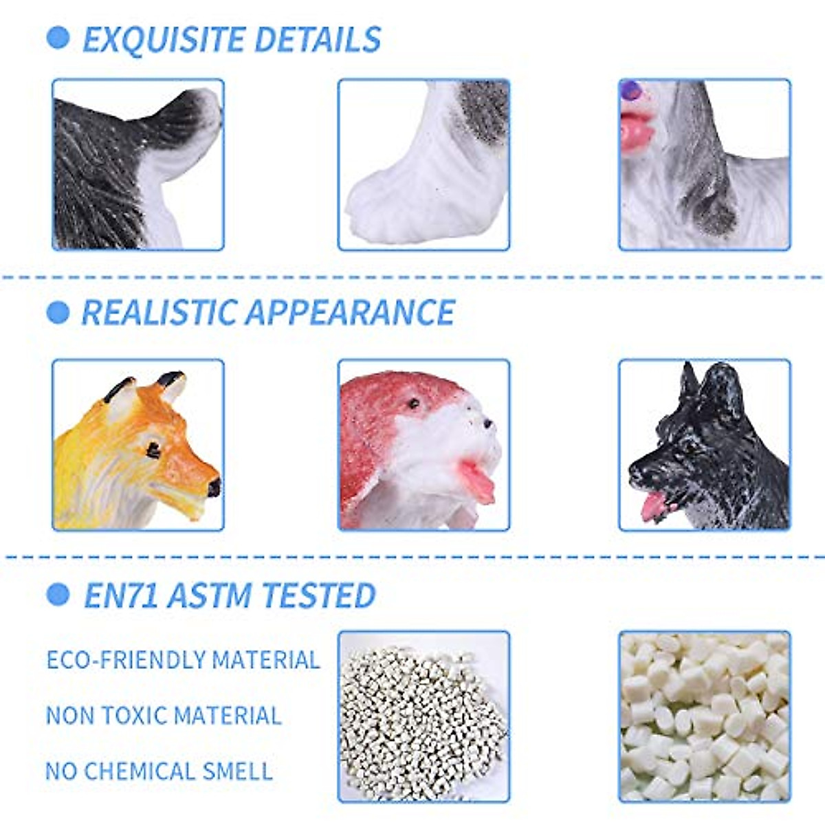 Flormoon Animal Figure - 12pcs Cute Mini Puppy Figurines - Hand Painted Emulational Dog Figurines Toy Set,Bona Puppy, Golden Retriever etc - Christmas Birthday Gift for Kids Toddlers