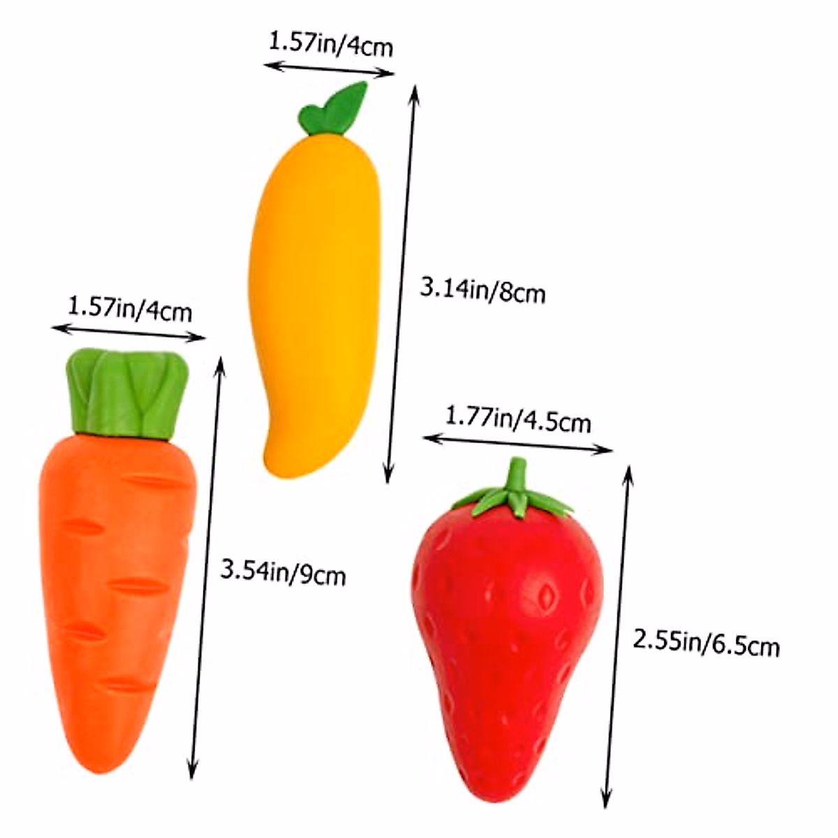 BESTOYARD 3Pcs Fruit Eraser Fake Fruit Miniature Pencil Rubber Eraser Pumpkin erasers Mini Kids exam Eraser Kids Party Favor Compact erasers Kids Pencil Eraser Cartoon TPE Student Paint