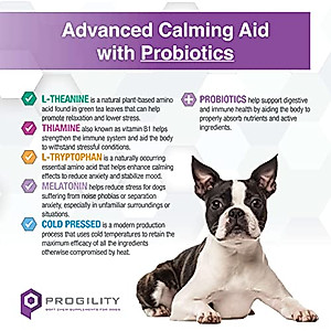 Nootie PROGILITY Daily Calming Aid Chews for Dogs - Aids Dog Anxiety, Separation Anxiety & Stress Relief with Melatonin - Dog Relaxant for All Size dogs - 90 ct. - Sold in Over 4,000 Pet Stores
