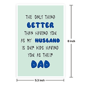 Serviky Sweet Father’s Day Card from Wife, Lovely Best Dad Father’s Day Card for Husband, Novelty Birthday Card for Him