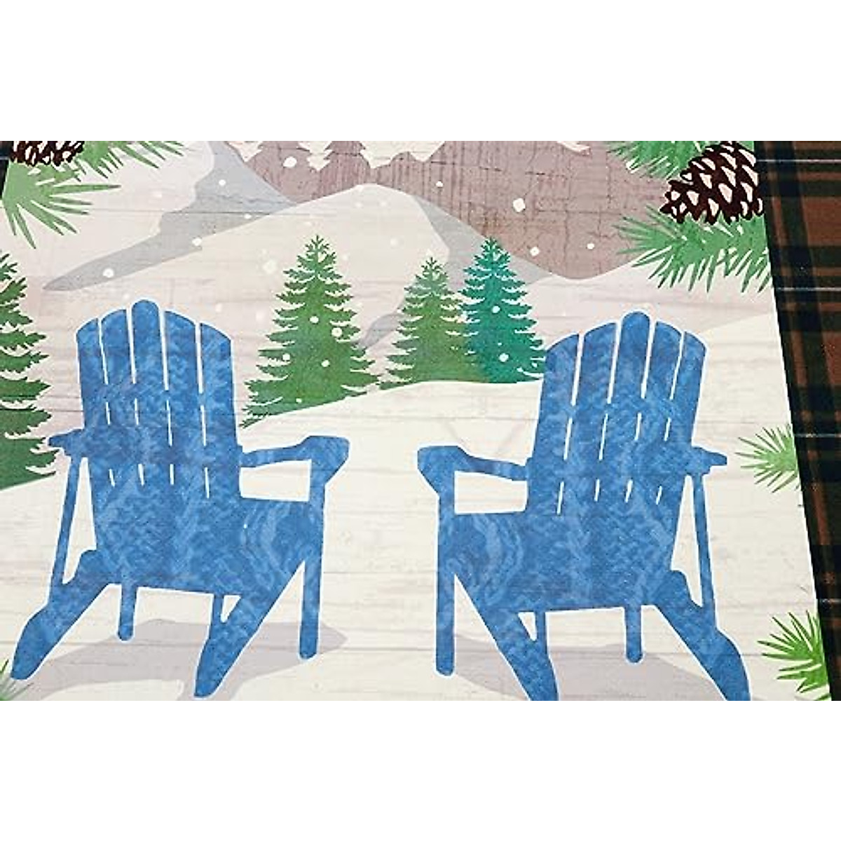Jellybean Moutain View Olivia's Home Accent Rug Winter Snow Themed Rug 22" x 32"