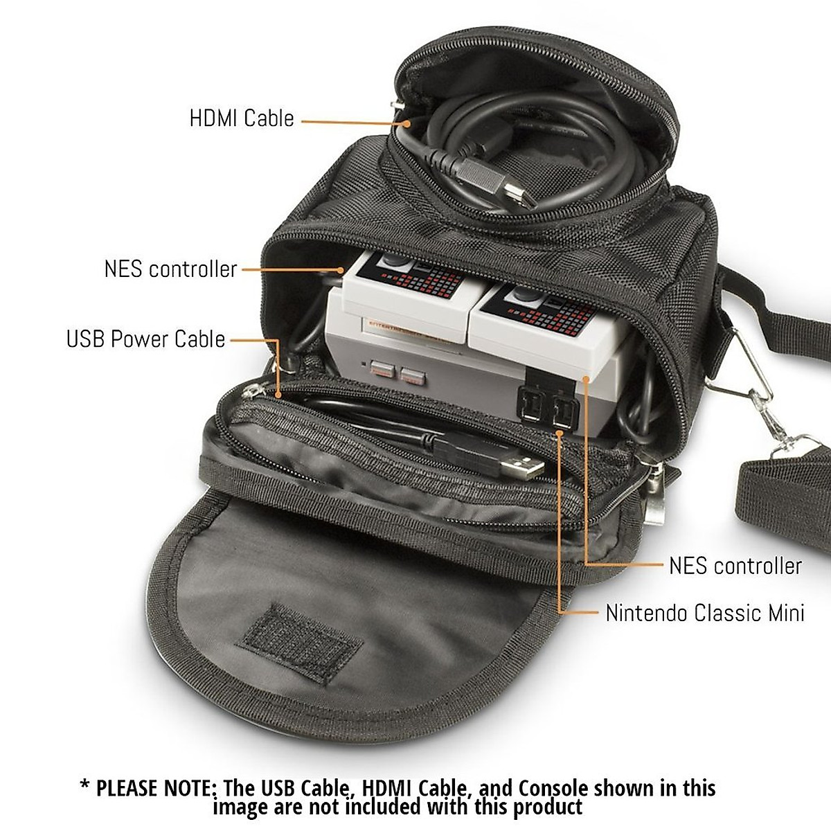 Orzly Essentials Accessory Pack for Nintendo NES Classic (NES Mini) - Accessories Bundle Includes 2X Control Pads, 2X Cable Extension Leads for Controllers and 1x Travel Bag (Console Not Included)