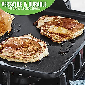 GreenLife Soft Grip Diamond Healthy Ceramic Nonstick 11" Griddle Pan, PFAS-Free, Dishwasher Safe, Black