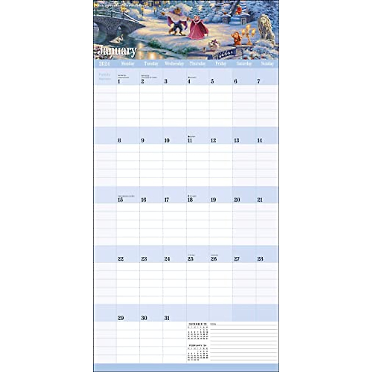 Disney Dreams Collection by Thomas Kinkade Studios: 17-Month 2023-2024 Family Wa