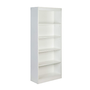 OneSpace Essentials 5-Tier Bookshelf, White