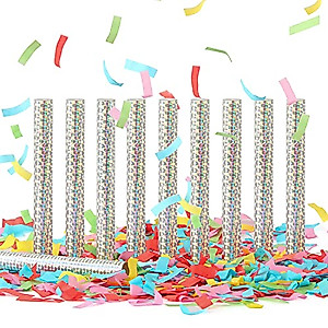 Battife 10Pack Confetti Wands, Colorful Confetti Shoot Poppers, Tissue Paper Confetti Flick Flutter Sticks for Wedding Celebrations, Anniversary, Birthday Parties, Multi-color 7.8 inch