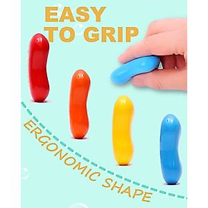 AIERVEN Crayons for Toddlers Palm Grip Jumbo Baby Crayons 24 Colors Washable Non-Toxic Paint Crayons Toys for Kids 3+ (Soap)