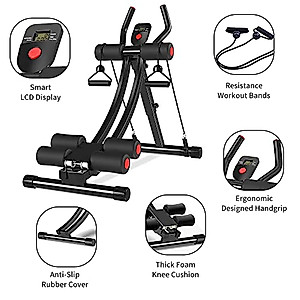 Fitlaya Fitness AB Workout Equipment Home Gym Exercise Equipment Abdominal Exercise Fitness Equipment with Resistance Bands