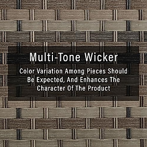 Crosley Furniture Prescott Outdoor Chair, Wicker Patio Chairs for Porch, Deck, Balcony, Backyard, Brown with Taupe Cushions