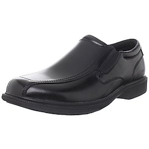Nunn Bush Men's Bleeker Street Slip On Loafer with KORE Slip Resistant Comfort Technology, Black, 12 Wide US