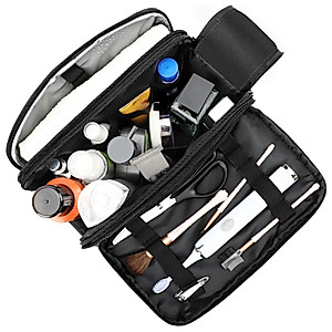 GANIBAGS Toiletry Bag for Men, Travel Organizer Leather Dopp Kit Water-resistant Shaving Bag for Toiletries Accessories… (Black)