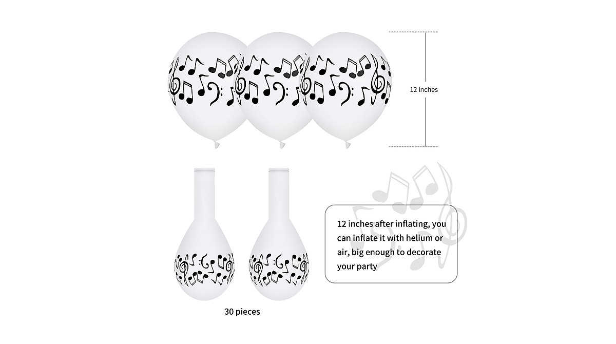 Music Notes Balloons: 30 Pcs Musical Party Decorations