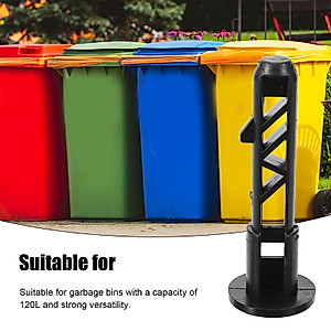 CLISPEED Trash Can Lid Hinged Pins, 4pcs Plastic Wheeled 120L Trash Can Hinged Pins Outdoor Garbage Can Recycling Bin Universal Sturdy Plastic Plug Connection, 9.00X3.10X3.10CM, Black, 551113S84UB6U