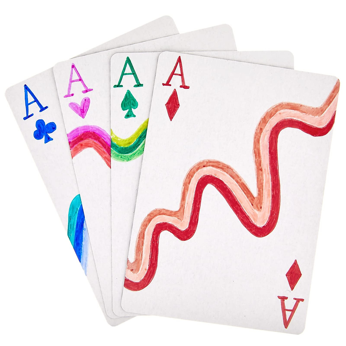 BLUE PANDA 224 Blank Custom Cards for DIY Game Cards - Checkered Diamond Backing - Blank Playing Cards to Write on - Blank Game Cards - Blank Playing Cards with Back Design (4 Decks, 3 x 4 In)