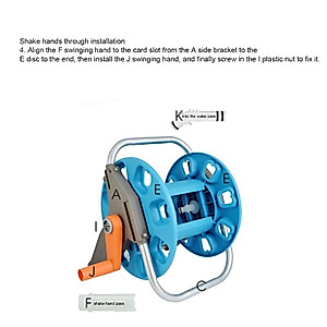 Garden Hose Reel Cart, Portable Water Hose Rack Floor Mounted Water Pipe Organizer Reel for Outdoor Garden, Lawn, and Patio