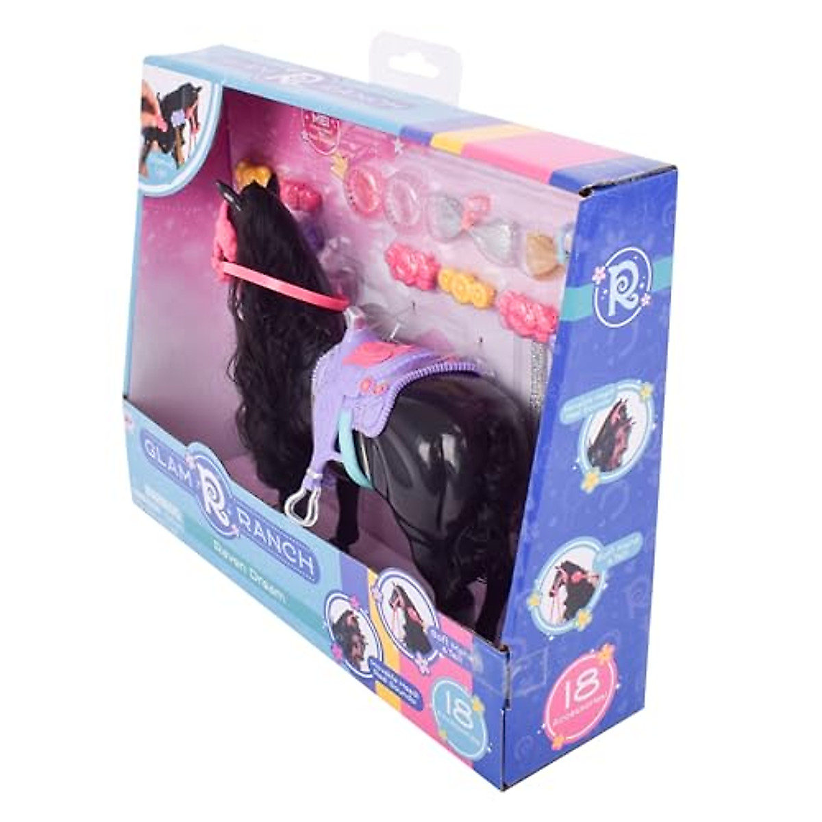 Sunny Days Entertainment, LLC. Glam-R-Ranch Raven Dream - Horse Toy with Accessories