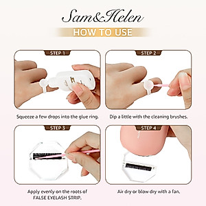 Eyelash Extension Primer Lash Cleanser, Protein Oil Remover, Longer Adhesive Bonding Power Retention, Semi-Permanent Lash Extensions Supplies 15ml by Sam&Helen