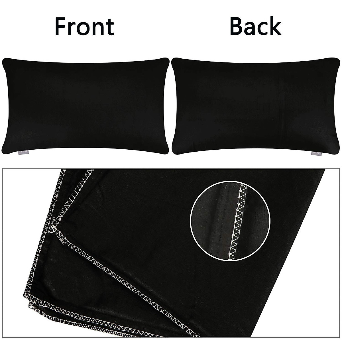 8-Pack 100% Cotton Comfortable Solid DIY Decorative Throw Pillow Case for Christmas Halloween Couch Sofa (4-Pack White and 4-Pack Black)