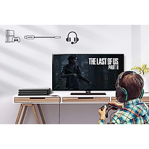 ENVEL USB to 3.5mm Jack Audio Adapter,USB to AUX,External Stereo Sound Card for PS4/PS5/PC/Laptop, Headphone Adapter with Built-in Chip TRRS 4-Pole Mic-Supported