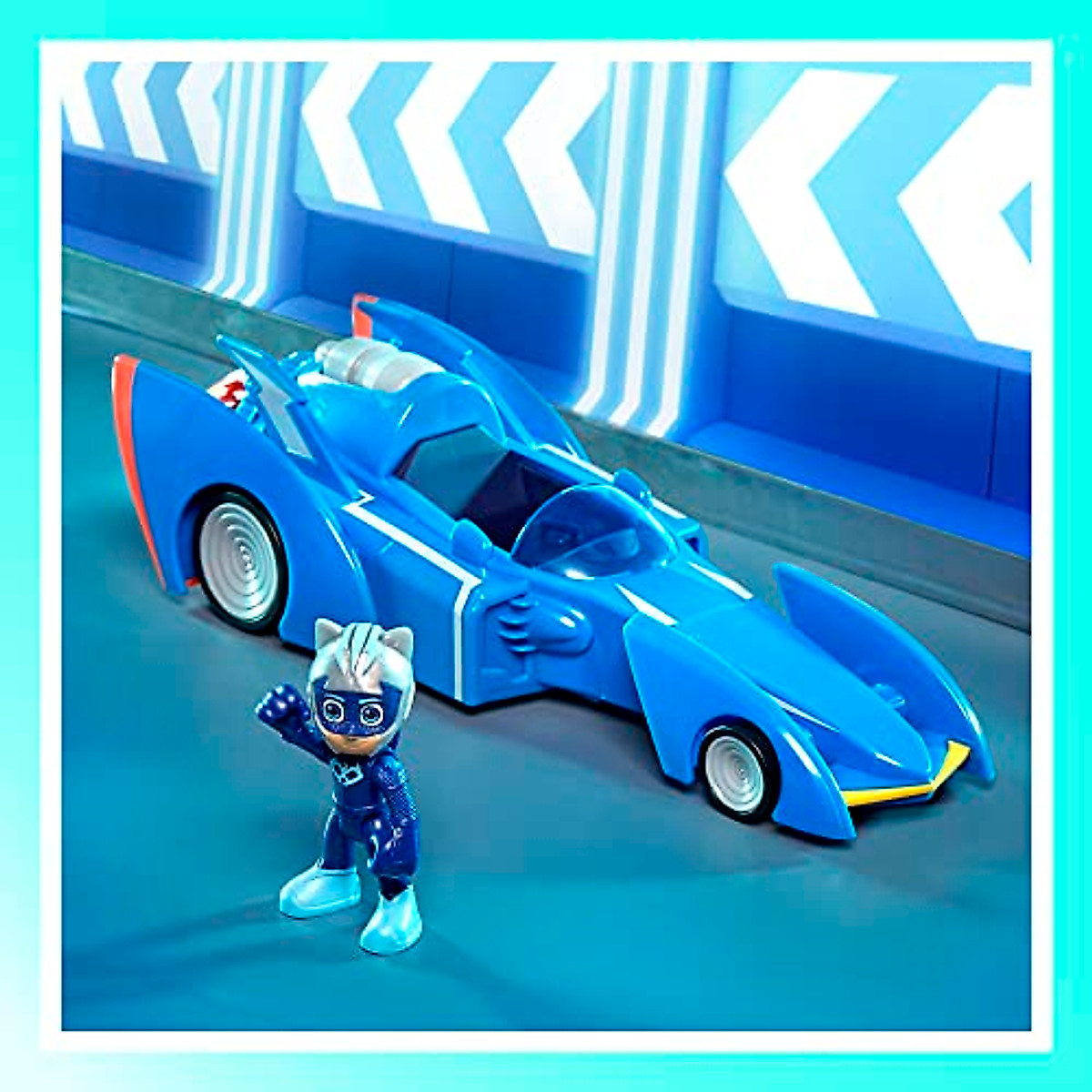 PJ Masks Power Heroes Cat Racer, PJ Masks Toy Car with Lights and Sounds, Preschool Toys for Boys and Girls 3 Years and Up