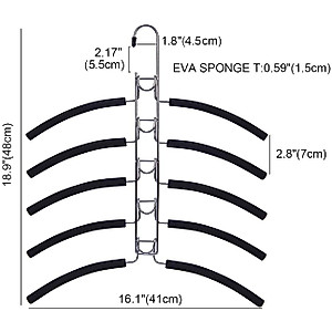 Nature Smile 2 Pack 5 in 1 Anti Slip Metal Sweater Coat Hangers,Multi Layers Wardrobe Clothes Rack,Heavy Duty Metal Space Saver Shirt Blouse Hanger Closet Storage Organizer
