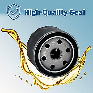 HQRP Oil Filter compatible with John Deere 112L, LX172, LX176 Lawn Tractors (with Kawasaki engines); F510, Z925A, Z930A, Z950A, Z960A, Z970A ZTrak Mowers