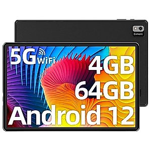 SGIN Android 12 Tablet 10.1 Inch, 4GB RAM 64GB ROM Tablets with MTK Octa-Core Processor, IPS FHD 1280x800, 2MP + 5MP Camera, Bluetooth 5.0, Dual-Band WiFi, 6000mAh, Type-C, Supports TF Card 512GB