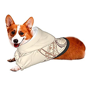 Eiffel Tower Dog Hoodies, Pet Clothes Costumes, Bicycle Romantic Flower Pets Wear Hoodie Sweatshirt Outfit for Puppy Cat Outdoor, Small Medium