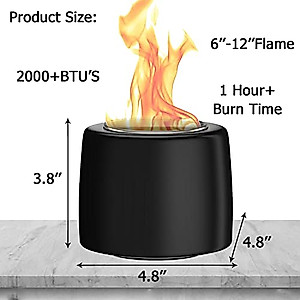 SNHPDH Tabletop Fire Pit, Indoor Mini Fire Pit Outdoor Portable Ethanol Fire Bowl, for Balcony Patio Personal Fireplace
