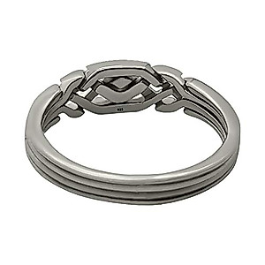 OFLIUM Fall Apart design 4 Band Handmade Puzzle Ring 925 Sterling Silver Interlocking Knott Ring Women Men Unique ring Gift for him, gift for her gift for dad all size (7)