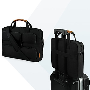 DOMISO 17-17.3 Inch Laptop Bag Business Briefcase with Shoulder Strap Messenger Bag Compatible with 17" Laptops/17.3" HP Pavilion/MSI GS73VR Stealth Pro/Dell Inspiron 17/Acer/ASUS,Black