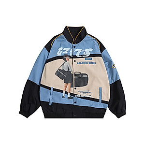 Aelfric Eden Men's Varsity Jacket Harajuku Vintage Graphic Baseball Jacket Unisex Coats Streetwear