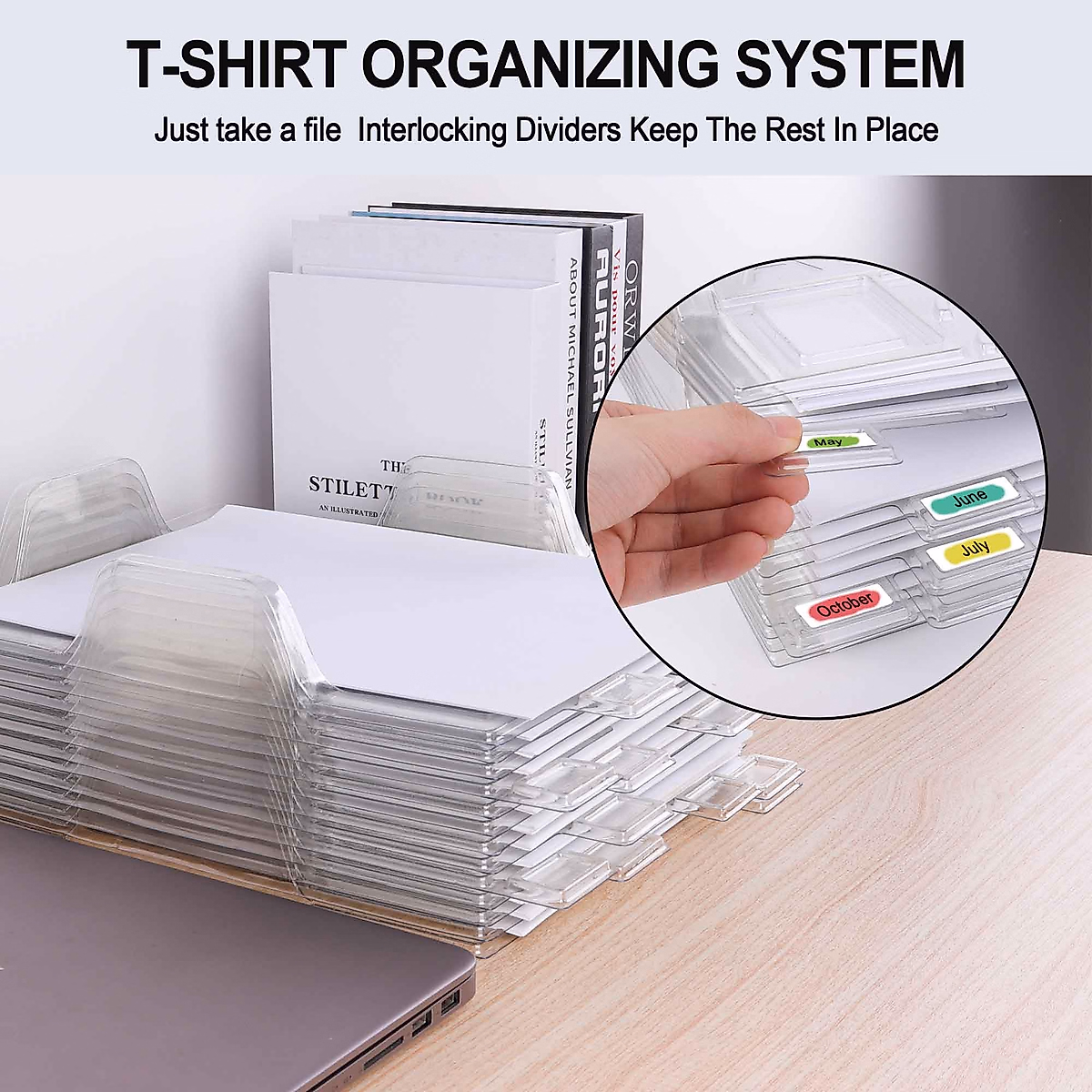 AUKUS Stackable Paper Organizers - Durable and Sturdy File Trays for Desk, Transparent Design - Ideal for Office, School, Home - A4 Size, 24 Pack