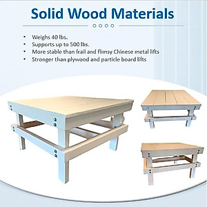 Made in the USA | Homemade Wooden Laundry Pedestal | Custom Heights 12"-18" H | Supports 500 LBS | Fit or Free Guarantee | Samsung, LG, GE, Whirlpool, Etc