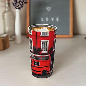 WANGXUEE London Street Print 500ml Stainless Steel Travel Tumbler Double Wall Vacuum Insulated Coffee Mug
