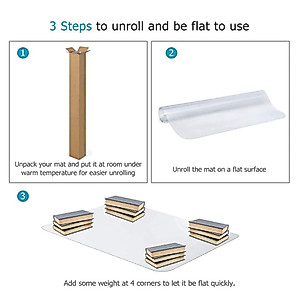 Clear PVC Desk Chair Mat PVC Carpet Protector for Hardwood Floors,100% Waterproof Vinyl Plastic Floor Mat,Can Be Cut for Hardwood Floor, Can Be Cut,75/95/115/135/155/165cm Wide for Office & Home (Col