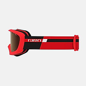 Giro Chico Youth Snow Goggle - Black Red Podium Strap with Amber Rose Lens