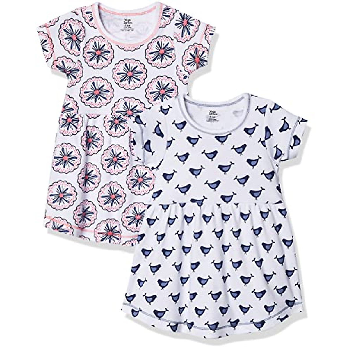 Yoga Sprout Cotton Dress, 2 Pack, Bloom, 0-3 Months