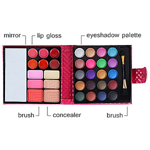 VolksRose Professional All In One Makeup Kit Colorful 20 Eyeshadow, 6 Lip Glosses 3 Blushers 2 Powder 1 Concealer 1 Mirror 1 Brush, Long Lasting Beauty Full Makeup Set, Present Gifts for Girls Women