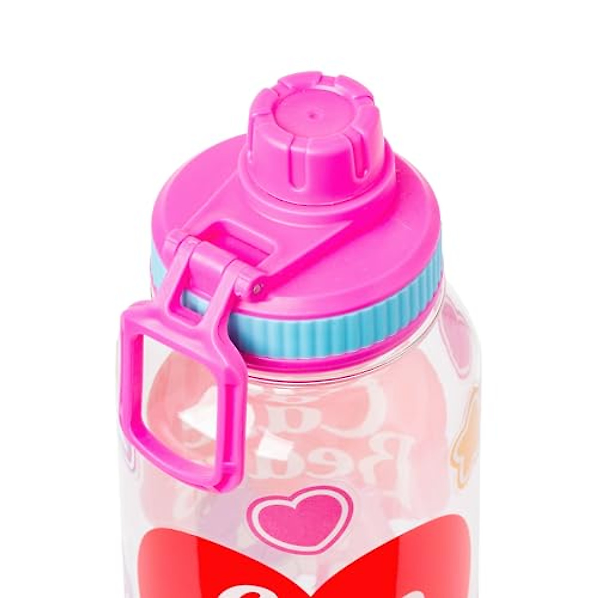 Silver Buffalo Care Bears Plastic Bottle with Sticker Set and Twist Spout Featuring Good Luck Bear, Grumpy Bear, Share Bear, and Cheer Bear, 32 Ounces