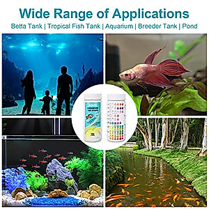 DAJIANG 9 in 1 Aquarium Test Strips,100 Strips Aquarium Testing Kit for Freshwater Saltwater, Pond Test Strips for Fish Tank Testing pH, Iron, Copper, Nitrite, Nitrate, Hardness, More