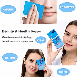 Oil Absorbing Tissues Oil Control Film, Oil Blotting Paper Same Series with Clean & Clear Oil Absorbing Facial Sheets for Oily Skin, 60 sheets Blue + 50 sheets Pink