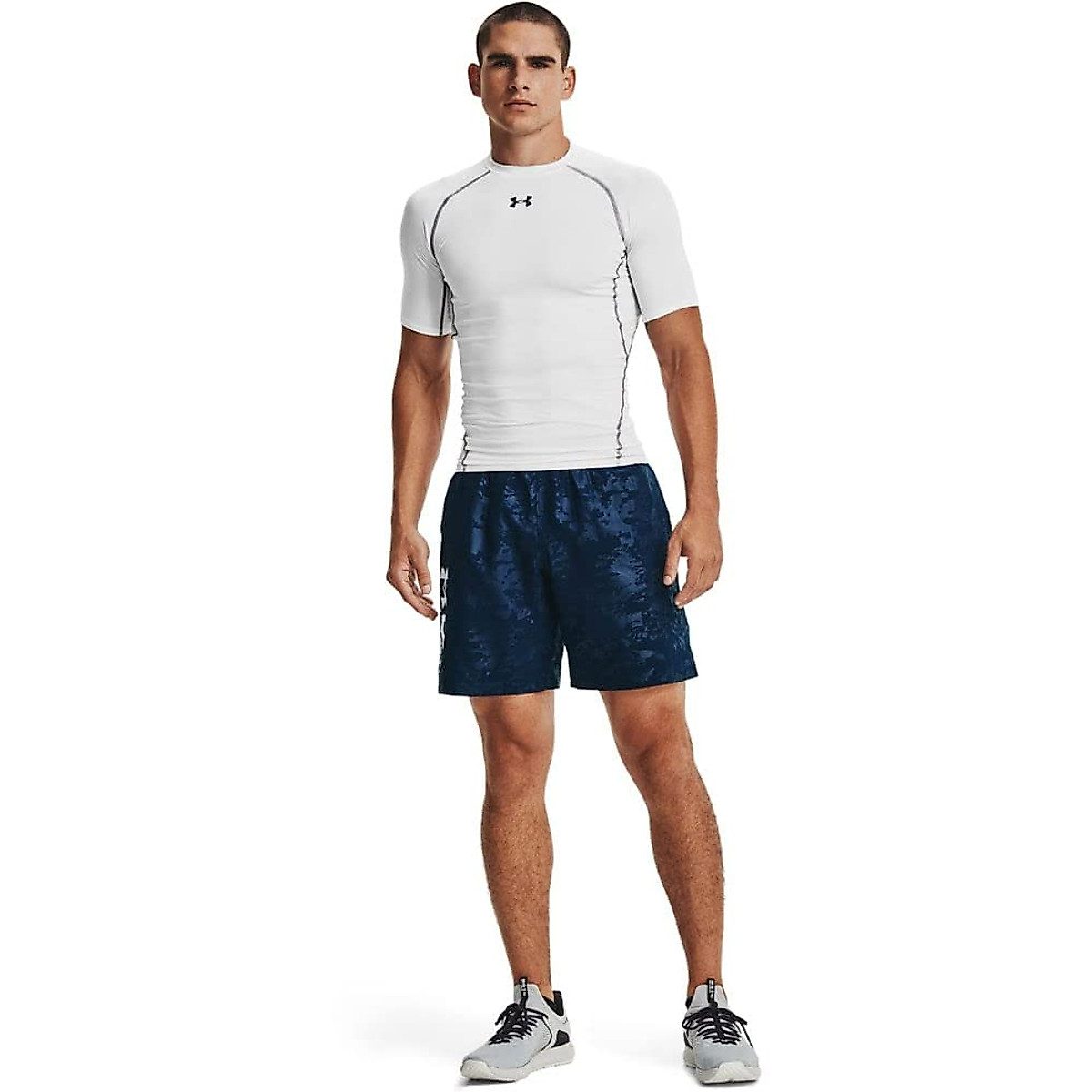 Under Armour Woven Emboss Shorts, Academy Blue (408)/White, X-Large