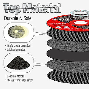 SHALL 50-Pack Cut Off Wheels 4 1/2 x 7/8 Inch, Cutting Wheel with Pouch for Angle Grinder, 4.5” Metal & Stainless Steel Fast Cutting Disc, Grinder Wheel for General Purpose Metal Cutting