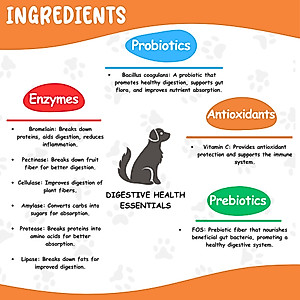 Arlo Pet Supplies Pre and Probiotics for Dogs & Puppies, Digestive Supplement, 60 Soft Chews, 2 Billion CFUs, Vitamin C, Supports Healthy Digestion, Helps Reduce Gas, Bloating, Irregularity