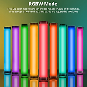 AMBITFUL A2 Full-Color RGB Tube Light, CRI 95 TLCI 97 Accurate Color,2500k-8500K Adjustable,RGB CCT HSI Mode, 29 Fx Light Effect,APP Control Support, Brightness Adjustable, Magnet Design (A2)